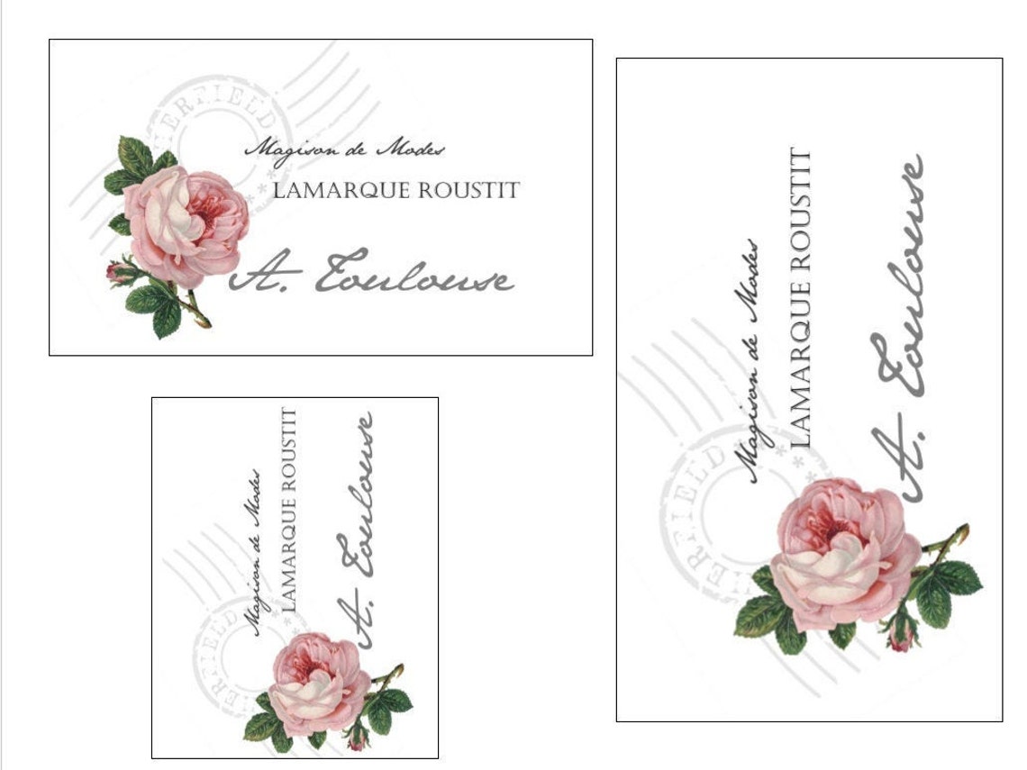 Vintage Rose Labels Digital Download Vintage Labels Vintage - Etsy