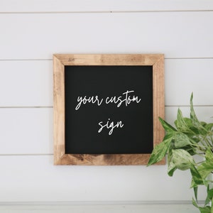 Custom Square Wood Sign Small Custom Sign Farmhouse Sign | Etsy