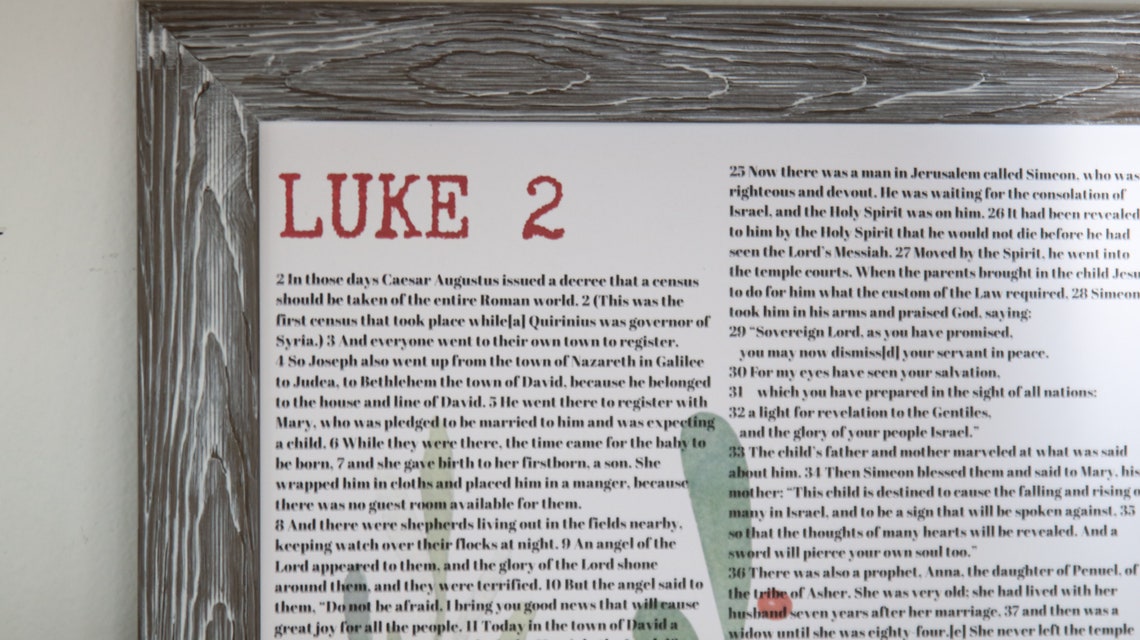 Christmas Story Wall Art,luke 2 Print,digital Christmas Print,luke 2 ...