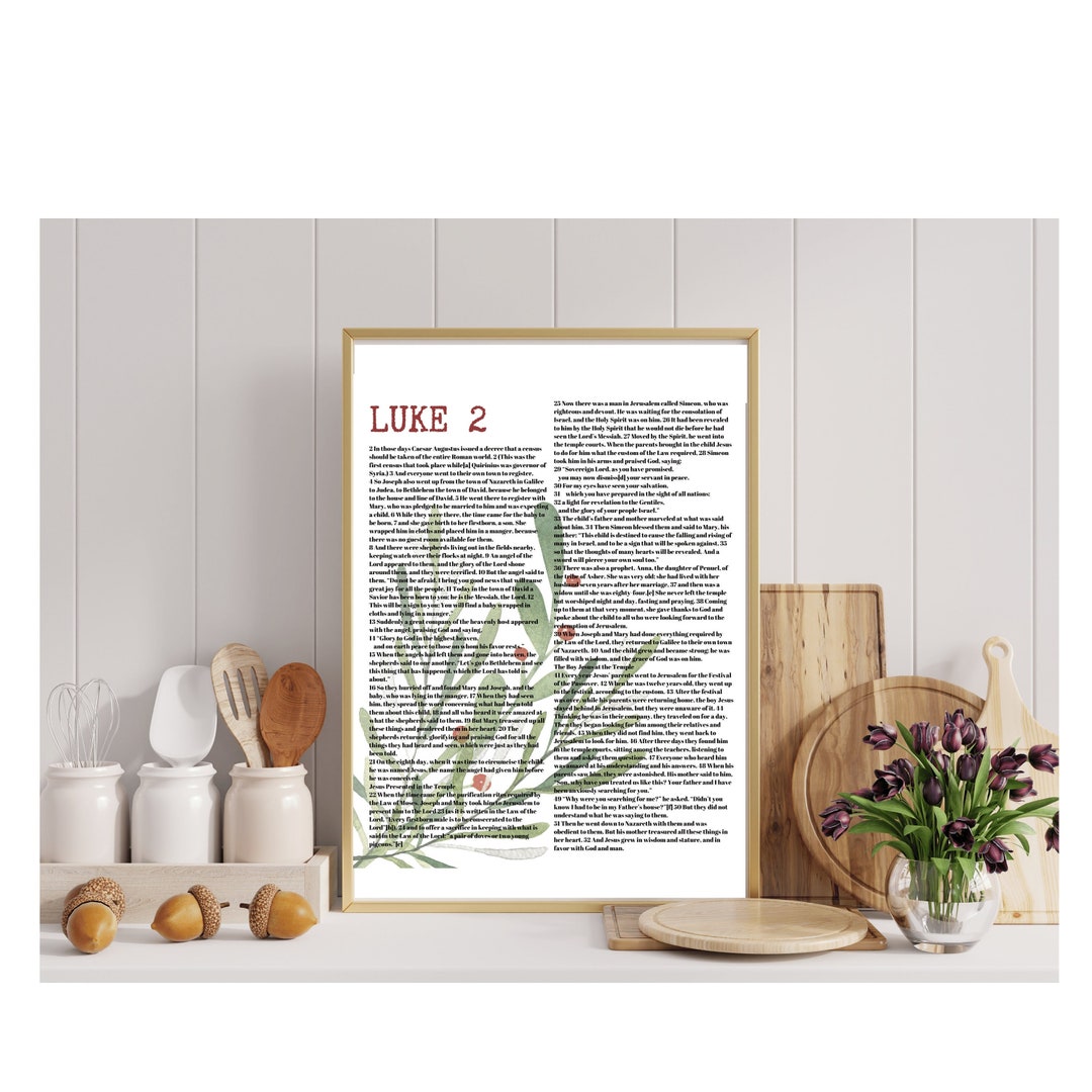 Christmas Story Wall Art,luke 2 Print,digital Christmas Print,luke 2 ...