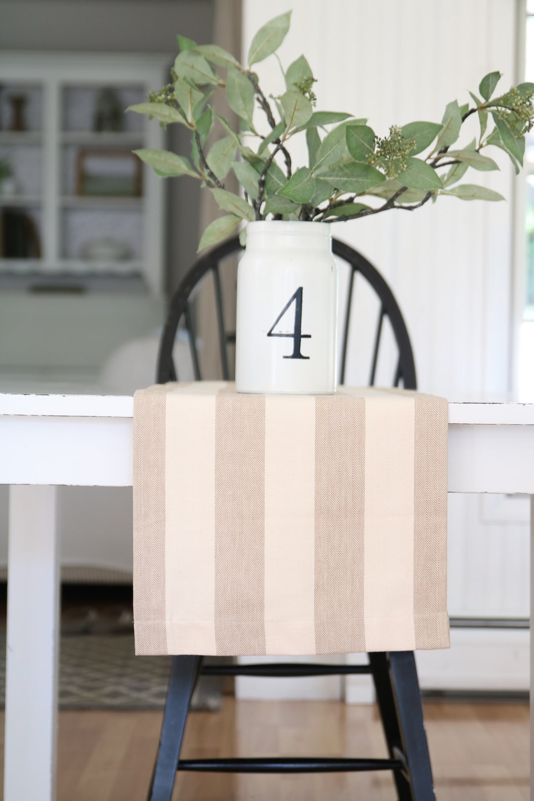 Neutral Table Runner, Striped Table Runner, Farmhouse Table Runner ...