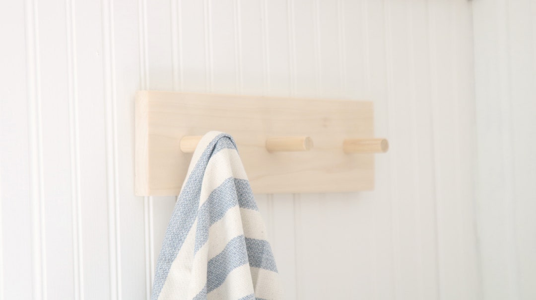 Wooden Pegboard, Wood Hookboard, Small Board With Hooks, Farmhouse ...