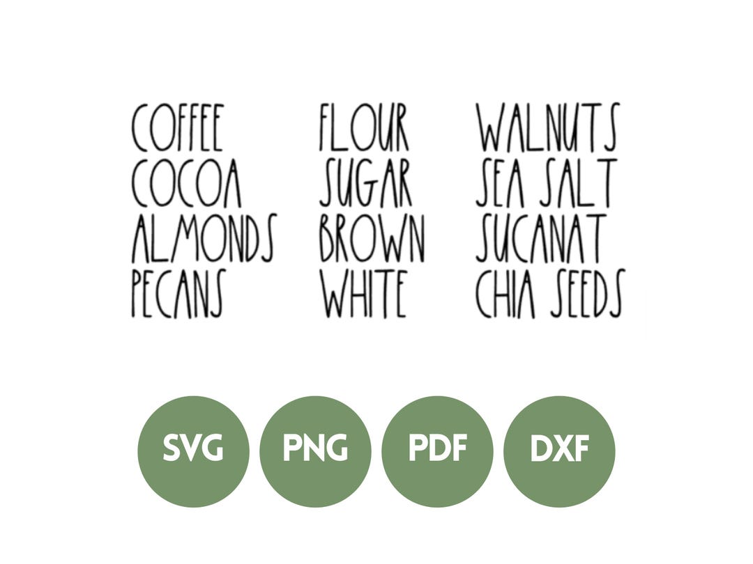 Pantry Labels DXF, Digital Download, Pantry Svg,canister Labels,pantry ...