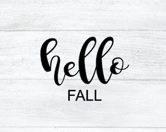 Hello Fall Decalvinyl Decaldecal Quotevinyl Stickervinyl - Etsy