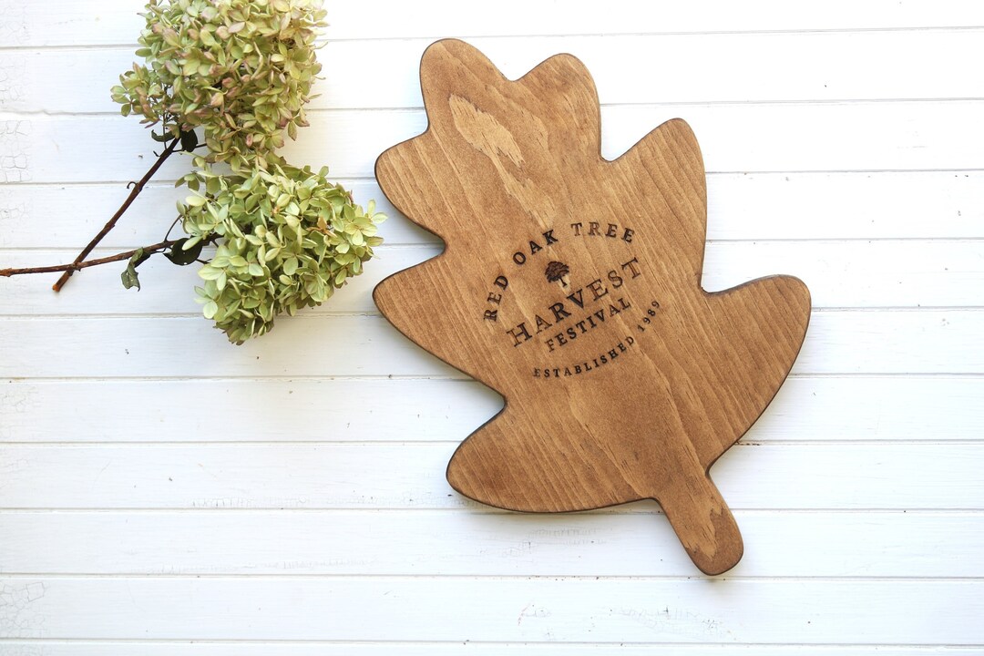 Oak Leaf Board, Oak Leaf Wood Cutout, Mantel Decor, Wooden Accent, Wood ...