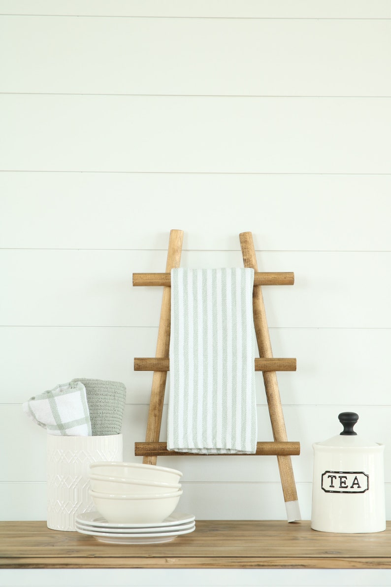 Mini Wooden Ladder Wooden Ladder Dish Towel Rack Decor - Etsy