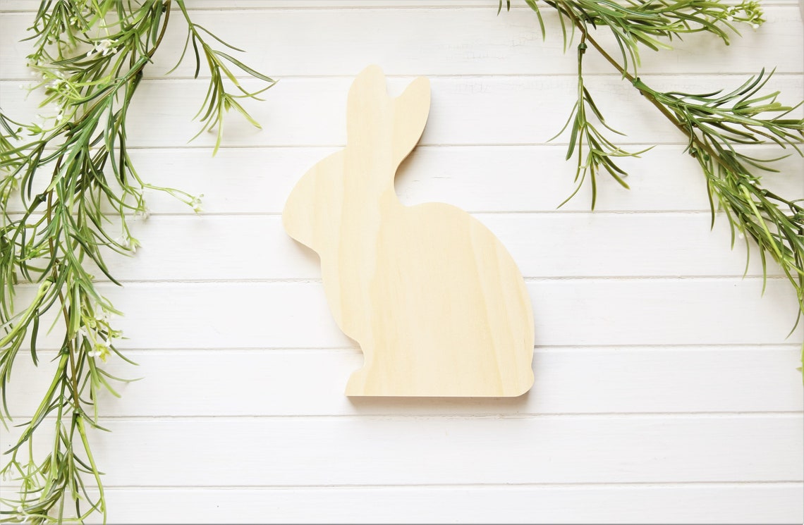 Wooden Bunny Unfinished Wooden Rabbit Wooden Easter Bunny - Etsy