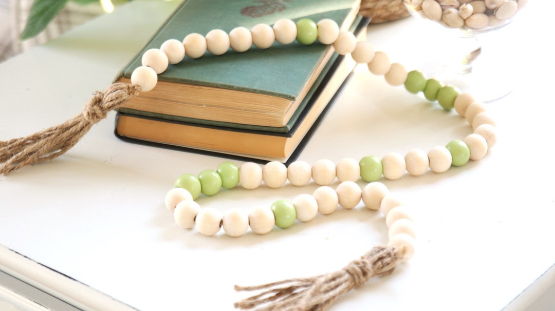 Summer Bead Garland, Wooden Bead Garland, Colored Garland, Multi Color ...