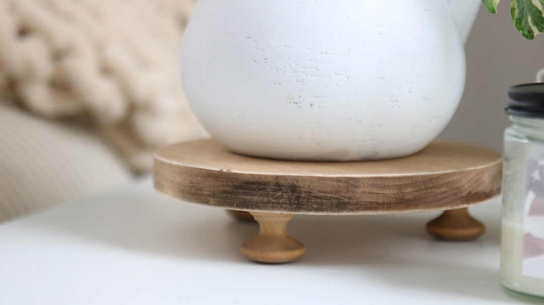 Wooden Round Tray, Wooden Riser, Round Riser, Farmhouse Table Decor ...