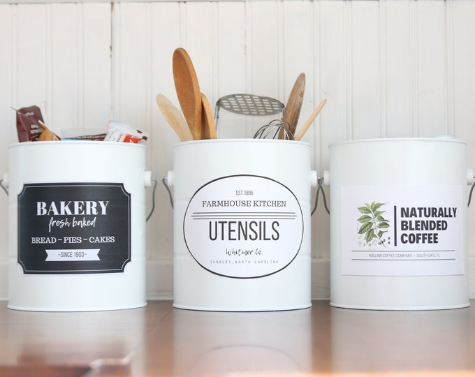 Farmhouse Kitchen Decoration,farmhouse Labels,canister Labels,canister ...