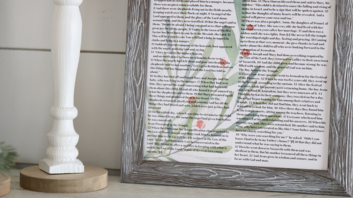 Christmas Story Wall Art,luke 2 Print,digital Christmas Print,luke 2 ...