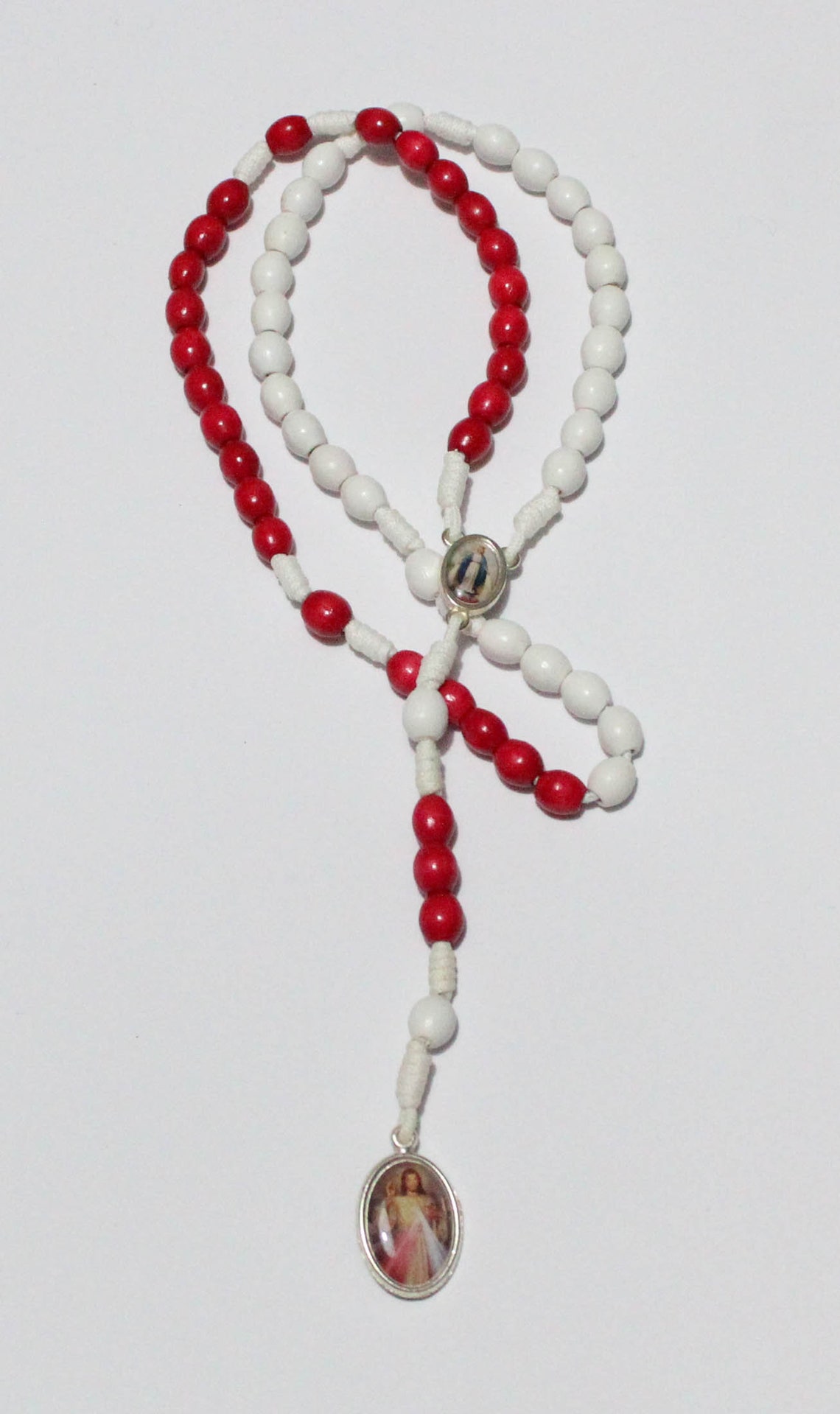 Divine Mercy Rosary Chaplet of Divine Mercy White and Red - Etsy