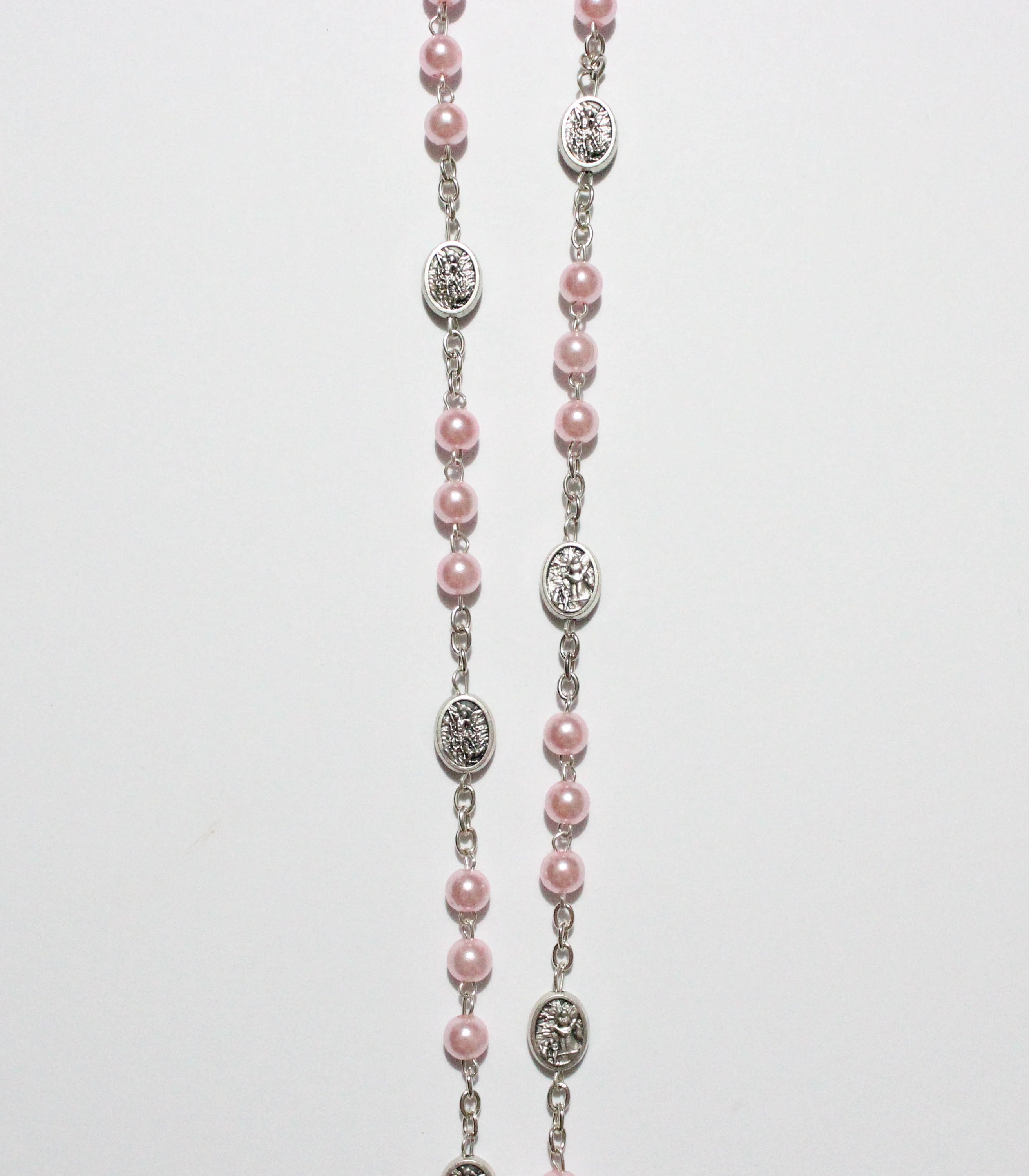 St.michael the Archangel Chaplet on Chain Pink Beads and St. | Etsy