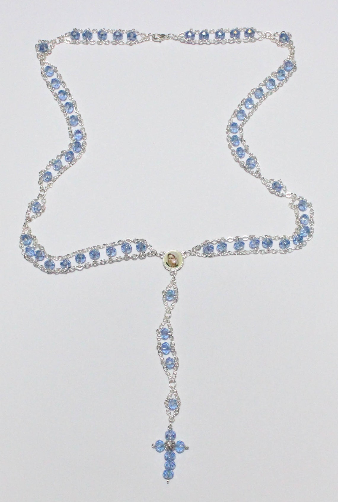 Ladder to Heaven Rosary Light Blue Crystal Glass Beads - Etsy