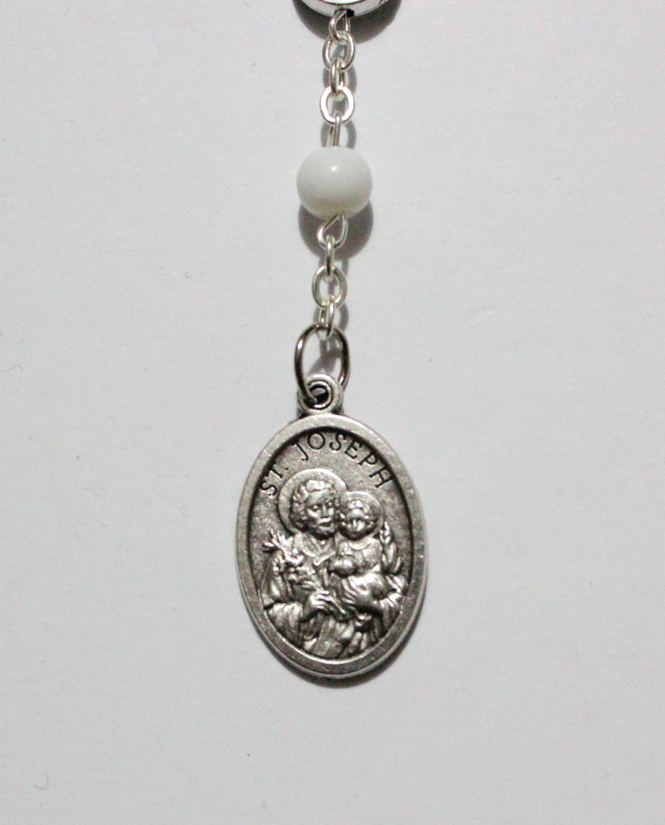 Saint Joseph Chaplet Rosary of Saint Joseph White Glass Beads | Etsy