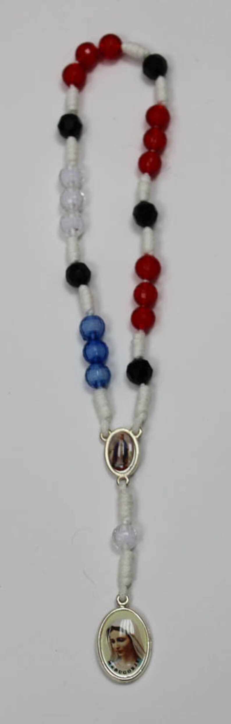 Chaplet of Saint Charbel Red White Blue Black Plastic Beads on - Etsy