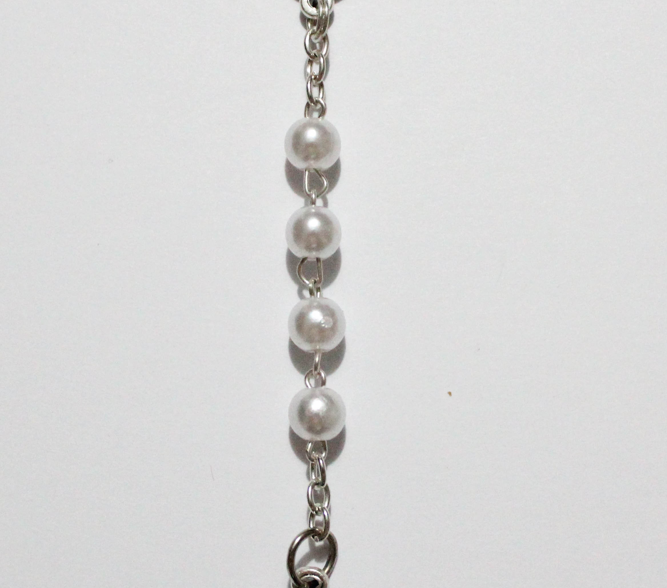 St.michael the Archangel Chaplet on Chain White Beads and St. | Etsy