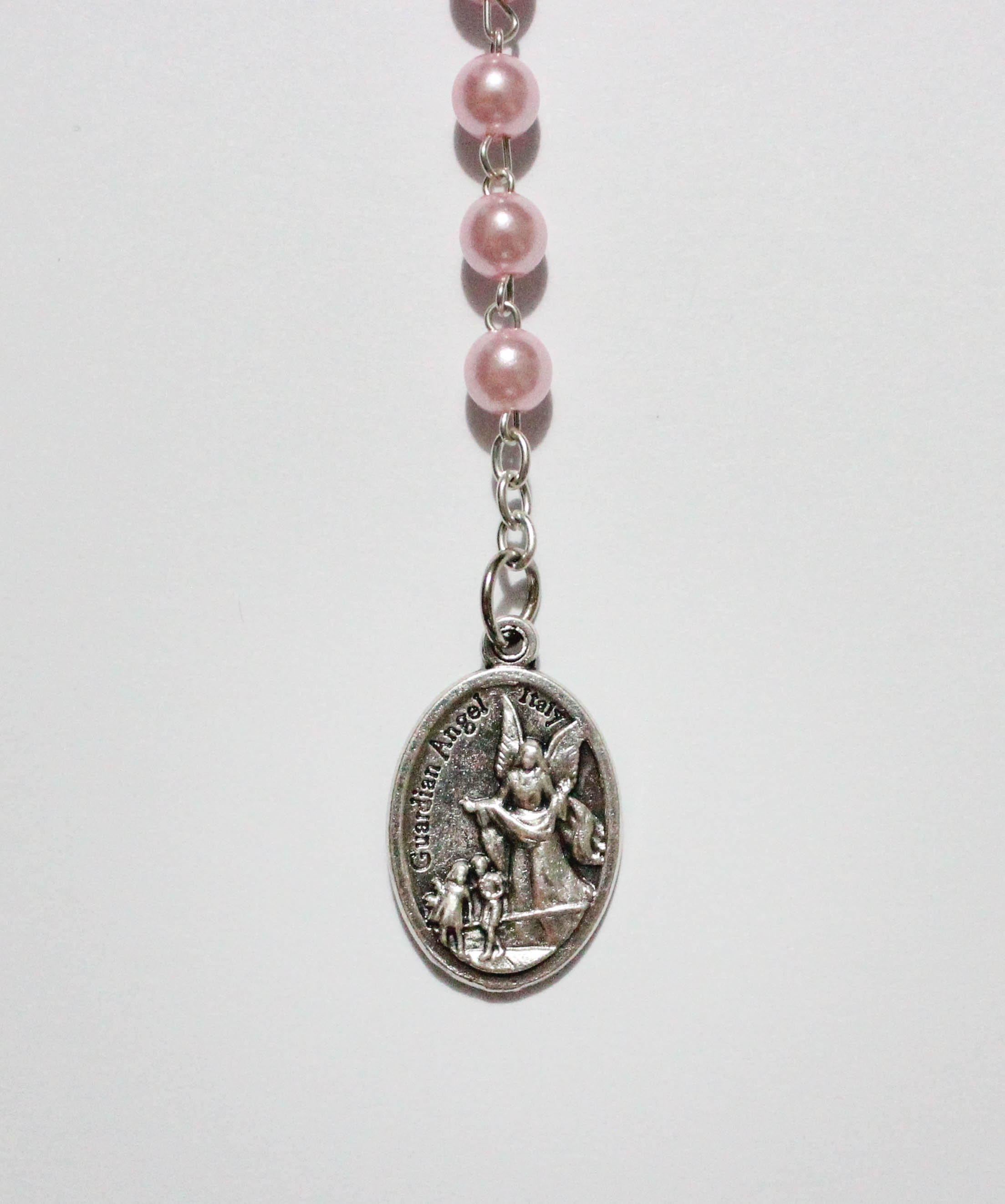 St.michael the Archangel Chaplet on Chain Pink Beads and St. | Etsy