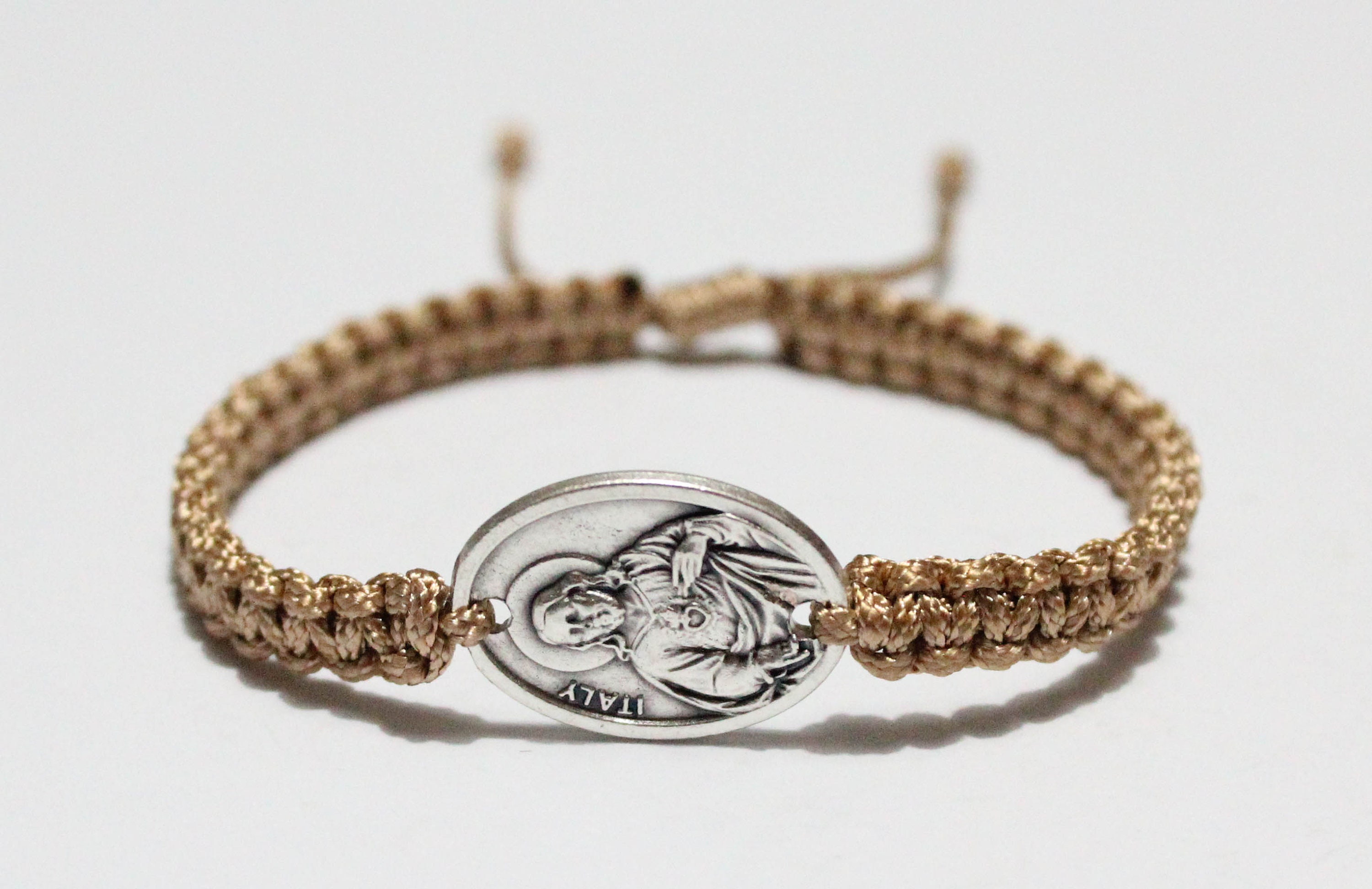 The Sacred Heart of Jesus Medal Cord Bracelet Gifts Man and - Etsy