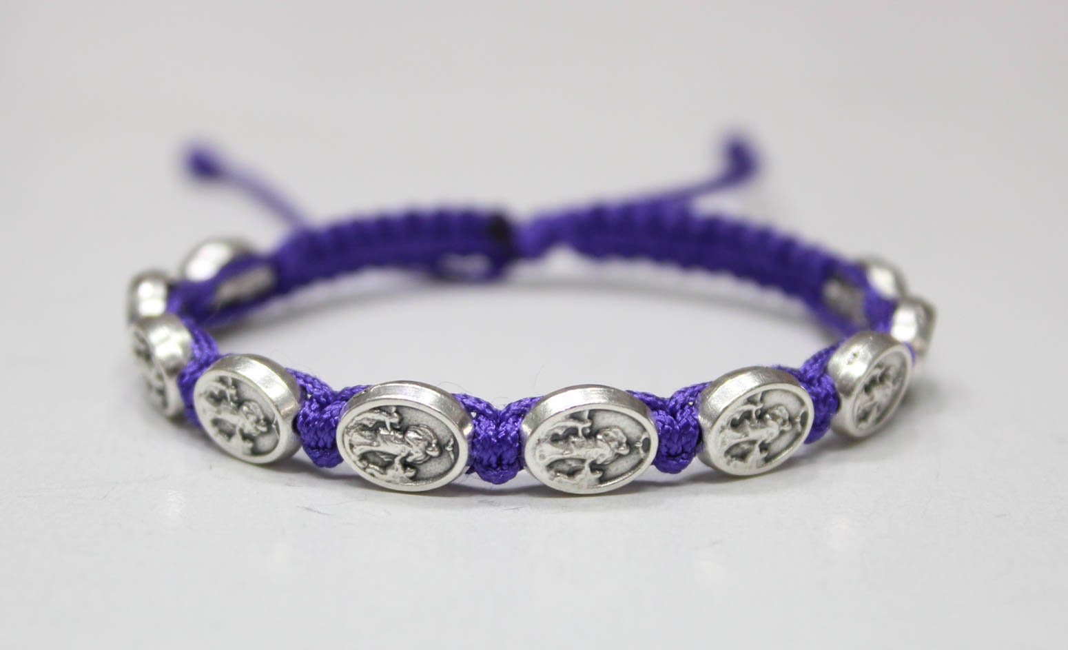 Mary Untier of Knots metal medal bracelet on cord Our Lady | Etsy