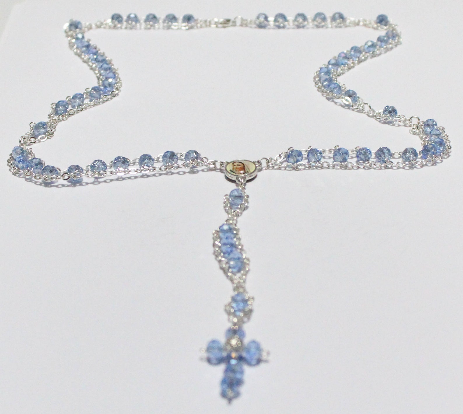 Ladder to Heaven Rosary Light Blue Crystal Glass Beads - Etsy