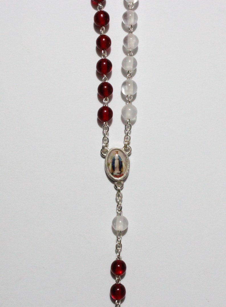 Divine Mercy Rosary Chaplet of Divine Mercy White and Red - Etsy