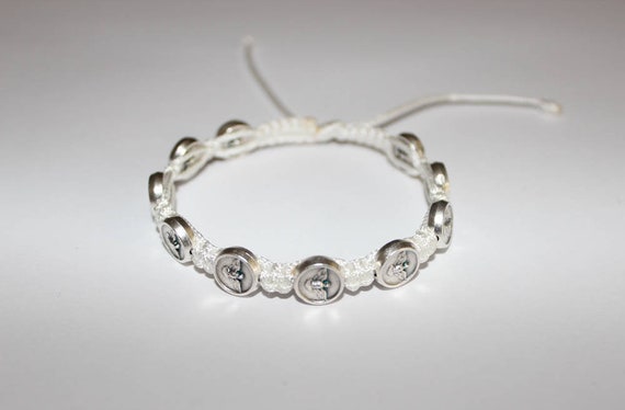 Holy Spirit Bracelet on Cord 10 silver tone medals of Holy | Etsy