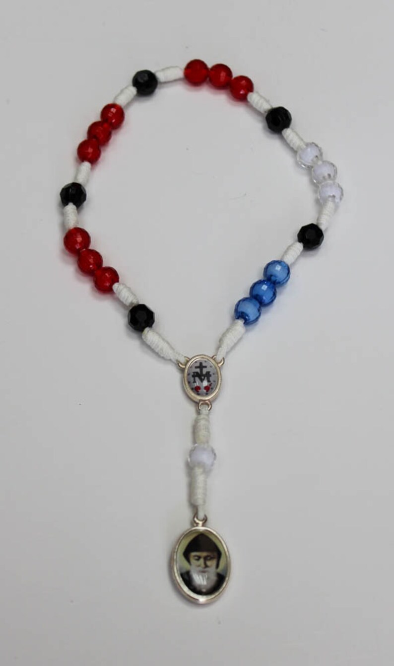 Chaplet of Saint Charbel Red White Blue Black Plastic Beads on - Etsy