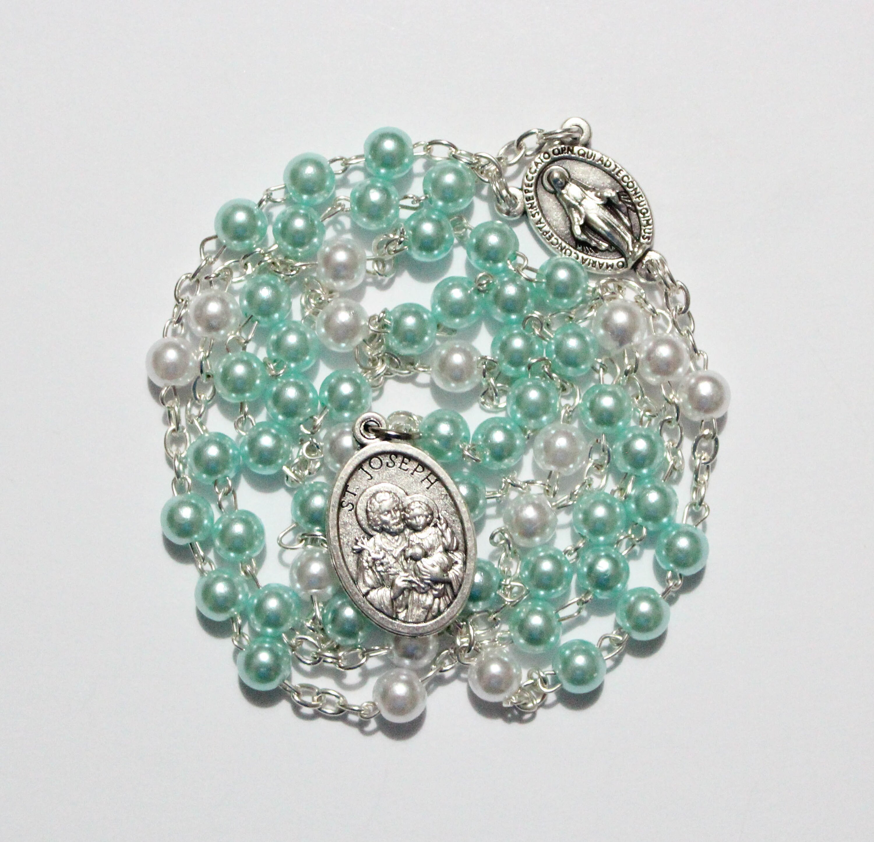 Rosary of Saint Joseph Chaplet of St. Joseph Turquoise and - Etsy