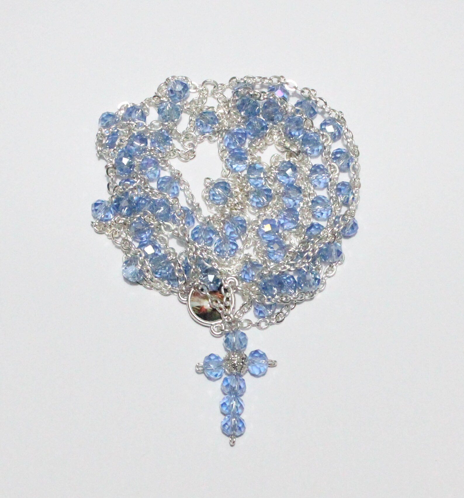 Ladder to Heaven Rosary Light Blue Crystal Glass Beads - Etsy