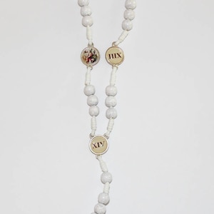 Chaplet of the Way of the Cross, Stations of the Cross Rosary, White ...