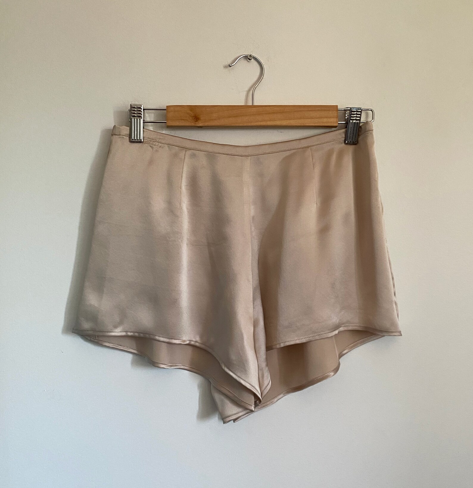 Silk Shorts W/ Front Darts & Gathered Back Elastic Waistband | Etsy