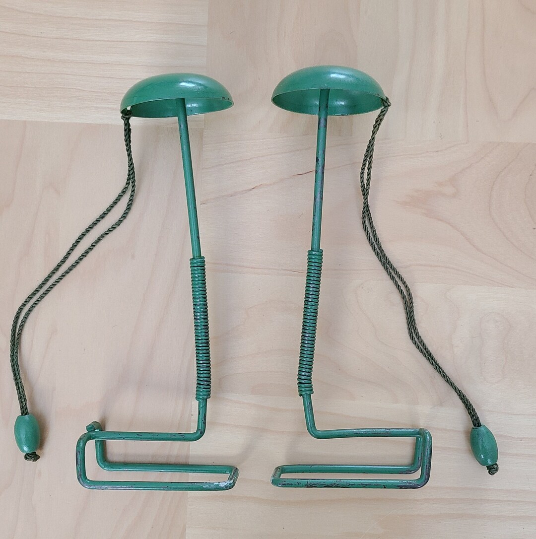 Two Vintage Metal Spring Loaded Hat Stands for Hat Display A Matched ...