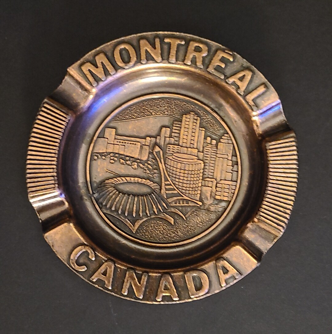 Vintage Souvenir Copper Montreal Canada Stamped Metal Ashtray-made in ...