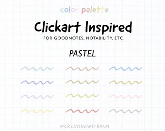 Standard Clickart Inspired Color Palette for Goodnotes, Notability, Etc ...