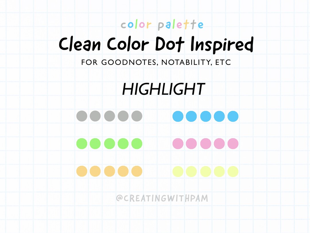 Highlight - Clean Color Dot Inspired Color Palette for Goodnotes ...