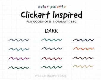 Standard Clickart Inspired Color Palette for Goodnotes, Notability, Etc ...
