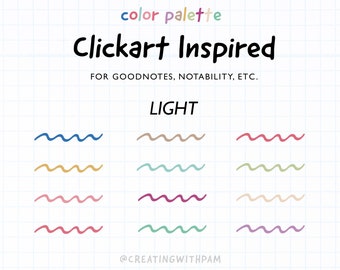 Standard Clickart Inspired Color Palette for Goodnotes, Notability, Etc ...