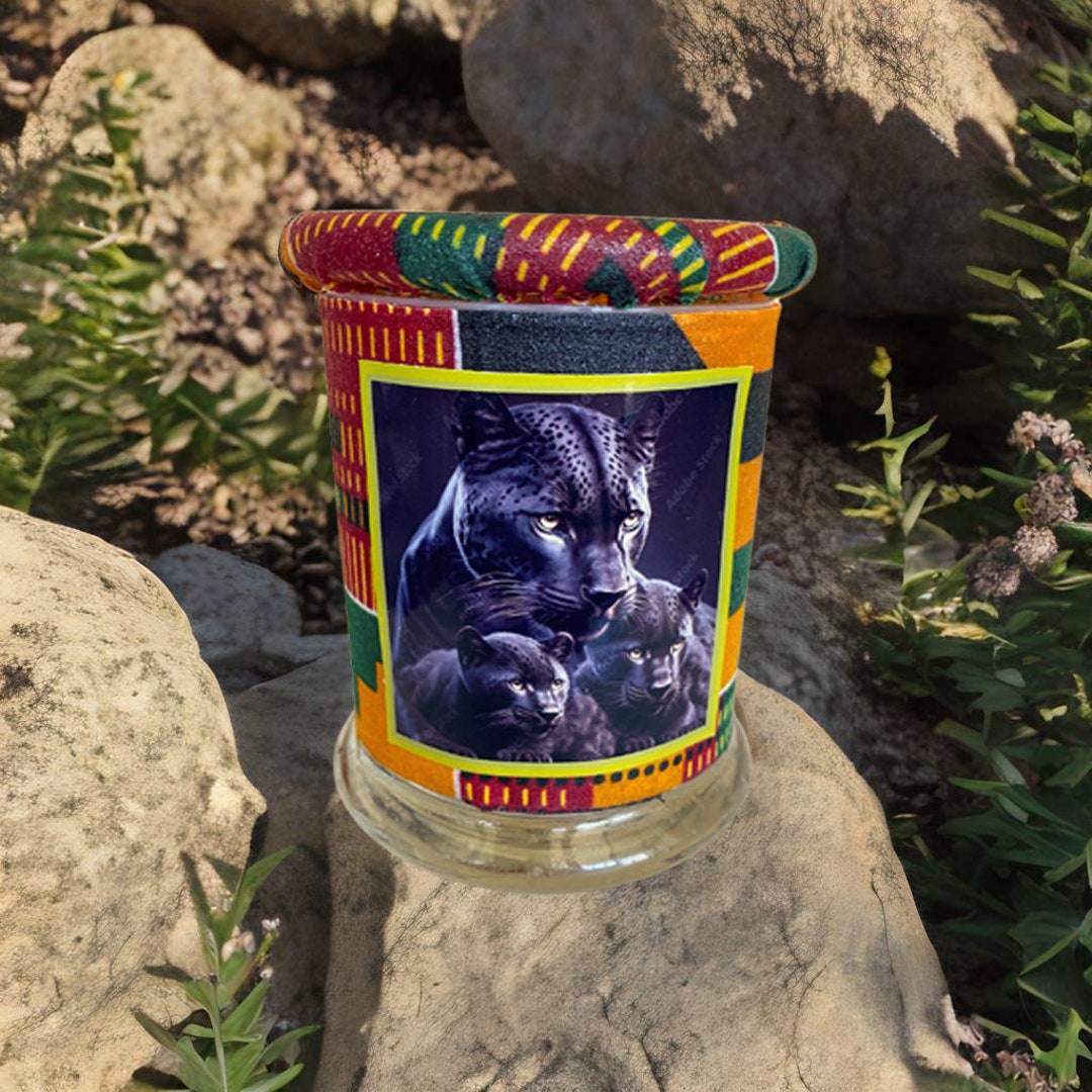 PANTHER CANDLE Libbey Glass Talking Candle natural Bees Wax Coconut Wax ...