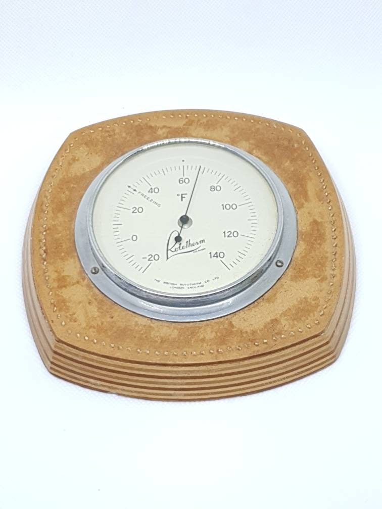 Vintage British Rototherm Thermometer London England, Vintage Wooden ...