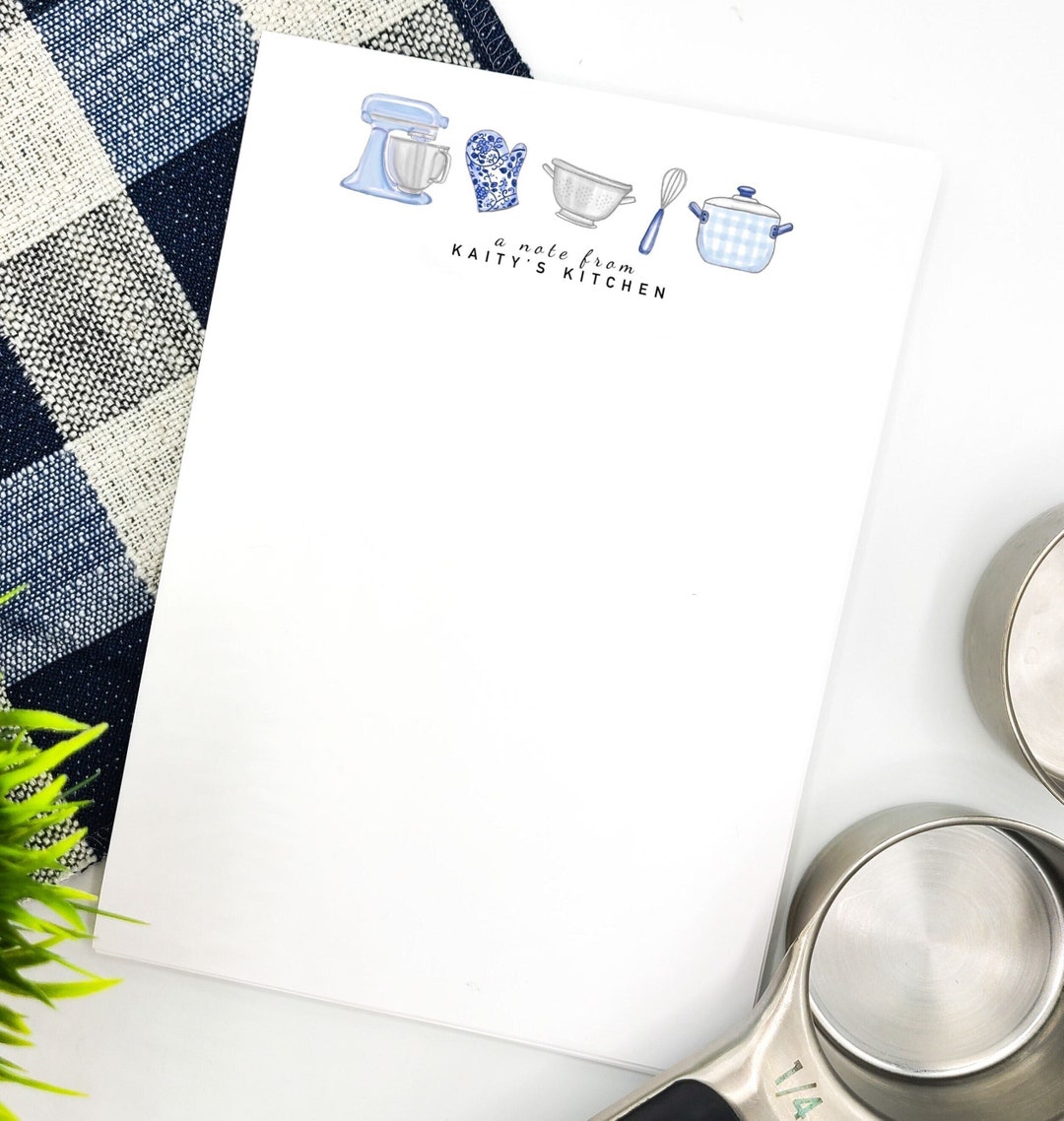 Kitchen Personalized Notepad | Baker Gift | Cook Custom Stationary ...