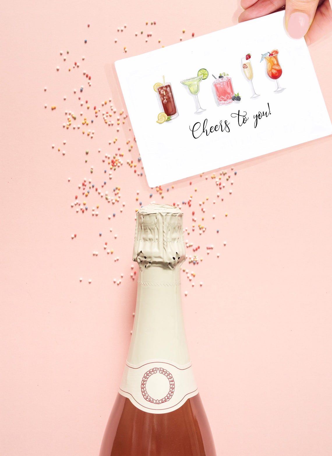 Cheers to You Cards | Celebration Note Card | Congratulations | Festive ...