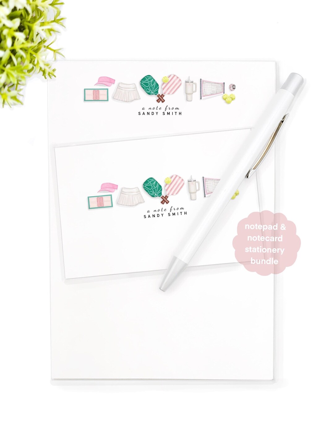 Pickleball Personalized Stationery Set | Pickleball Notepad ...