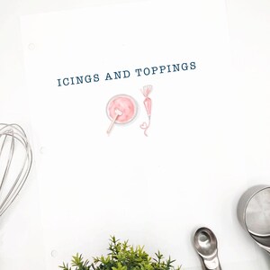 Recipe Book Page Dividers | Dessert Cook Book Organization | Kitchen ...