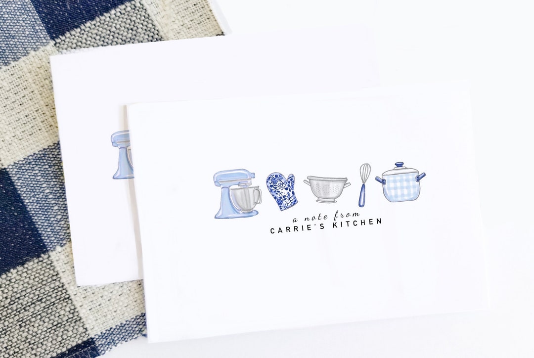Kitchen Personalized Notecards | Baker Gift | Cook Custom Stationary ...