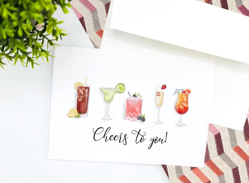 Cheers to You Cards | Celebration Note Card | Congratulations | Festive ...