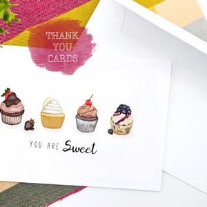 Cupcake Thank You Cards Cupcake Theme Cupcake Party Gift | Etsy