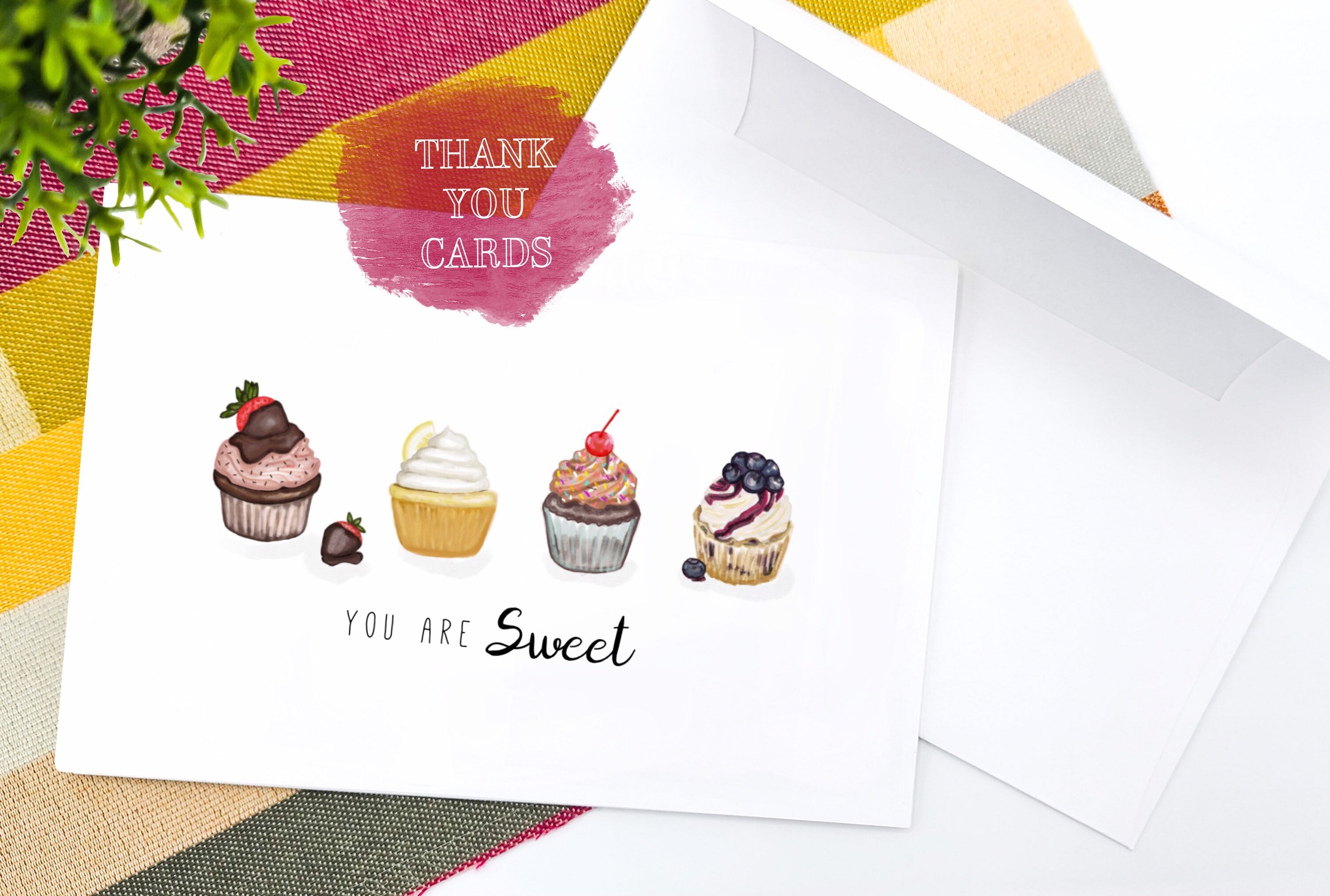 Cupcake Thank You Cards Cupcake Theme Cupcake Party Gift | Etsy