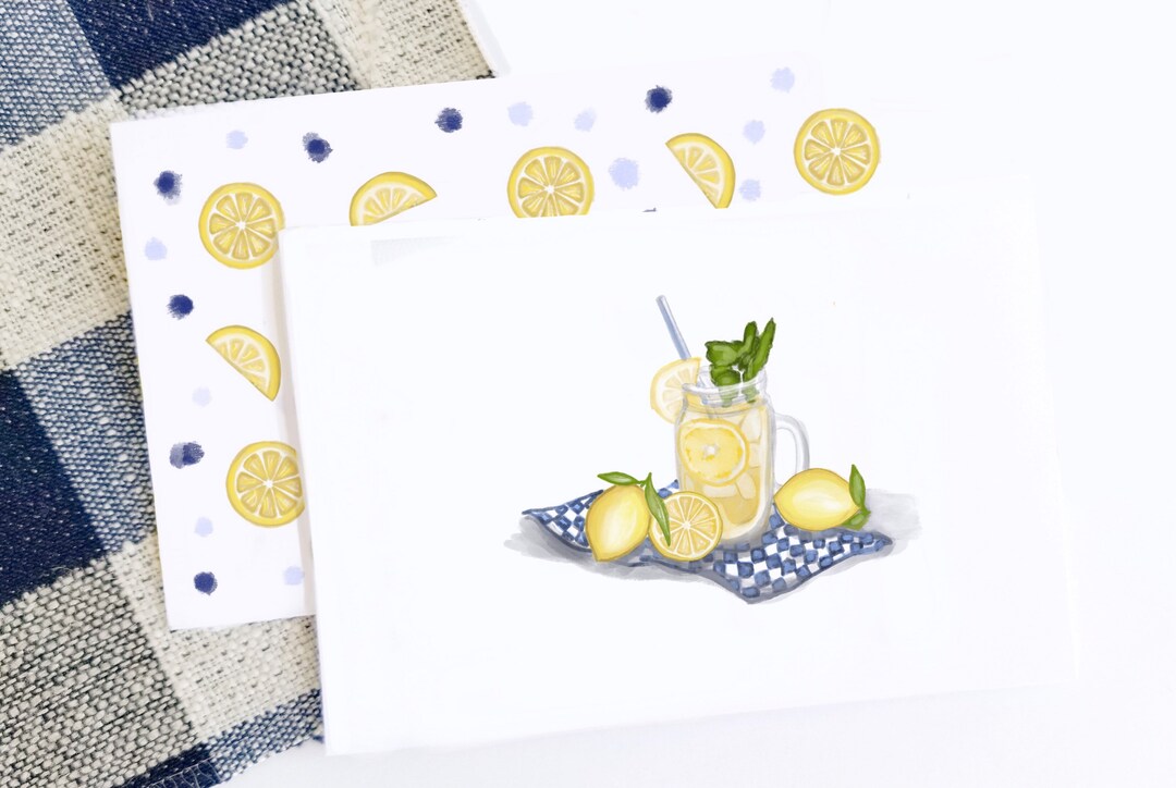 Lemon Notecard Variety Pack | Lemon Party Favors | Lemon Stationery ...