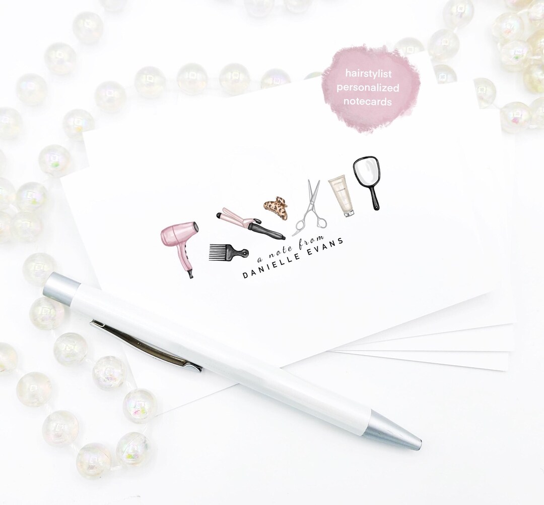 Hairstylist Personalized Notecards | Hairdresser Gift | Beauty Salon ...